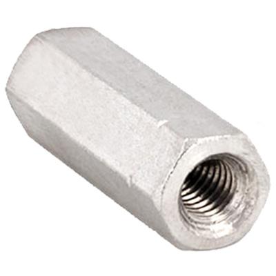 China Hex Long Nut Carbon Steel Din6334 M6x10x18 With White / Yellow / Blue Zinc Plated for sale