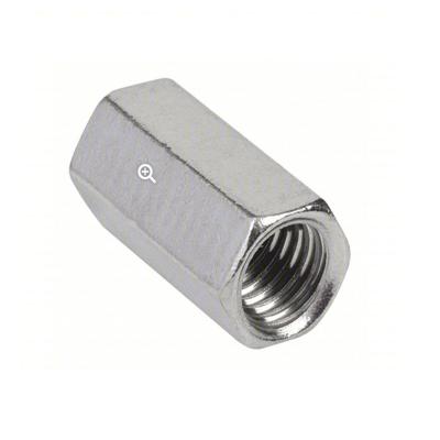 China White / Yellow / Blue Hex Long Nut Zinc Plated Carbon Steel Din6334 M6x10x18 for sale