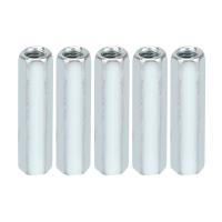 China Hex Long Nut Zinc Plated Steel Hexagon Threaded Connecting Nut for sale