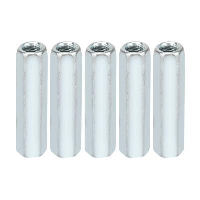China Hex Long Nut Zinc Plated Steel Hexagon Threaded Connecting Nut for sale
