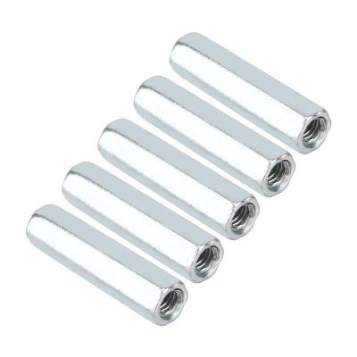 China Long Hexagon Threaded Connecting Nut Zinc Plated Stainless Steel for sale