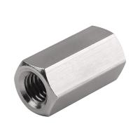 China Long Hex Nut SS304 316 M4 M5 M6 M8 M10 M12 Hex Coupling Nuts for sale