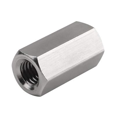 China Long Hex Nut SS304 316 M4 M5 M6 M8 M10 M12 Hex Coupling Nuts for sale