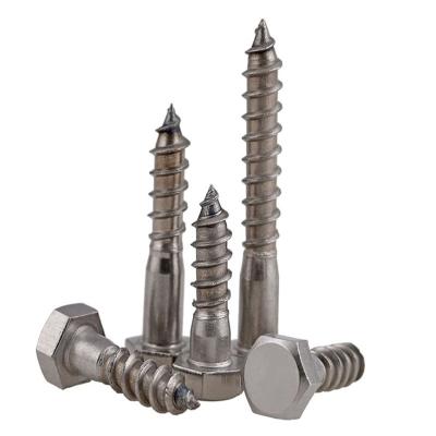 China DIN571 Galvanized Stainless Steel SS304 SS316 Hex Head Wood Screw Lag Bolt for sale