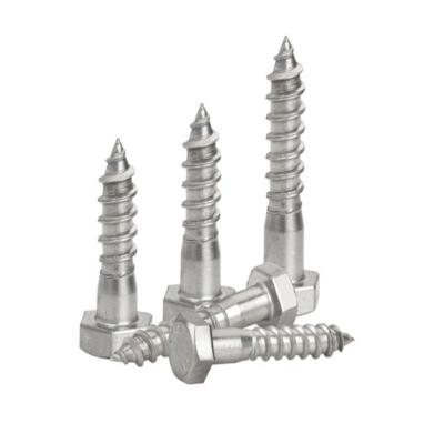 China M6 Din571 300Mm Ss Coach Screw Self Tapping Hexagon Flat Hex Head Wood Screws for sale