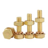 China DIN 933 Hex Head Bolts Flat Hex Head Full Thread Copper Brass Bolts Copper Hexagon Screws for sale