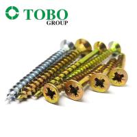 China Flat Head Particle Board Screw For Smooth Furniture Assembly Process for sale