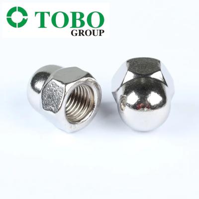 China Hexagon Domed Cap Nuts DIN 1587 Stainless Steel 304/316 Plain Finish In Metric Thread M3-M36/IFI Thread #10-3/4