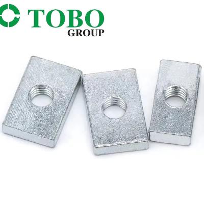China TOBO Custom Zinc Plated Carbon Steel Nuts Square M4 M5 M6 M8 Flat Rectangle Rectangular NutPopular for sale