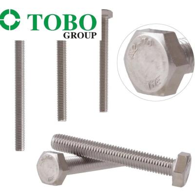 China Stainless Steel 304 316 316L DIN 931 DIN 933 A2-70 Stainless Steel Bolts SS Bolts Nuts Hex Bolt In Stock for sale