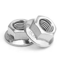 China Hex Flange Nut 304 / 316 / 201 Stainless Steel DIN6923 M4 - M16 Grade 8.8 Hexagon Flange Nuts for sale