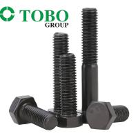 China DIN 933 Black Metric Hex Cap Screw Bolt Class 10.9 M12 - 1.75 X 25mm Black Zinc for sale