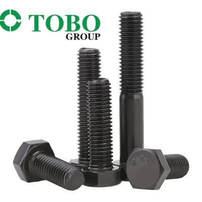 China DIN 933 Black Metric Hex Cap Screw Bolt Class 10.9 M12 - 1.75 X 25mm Black Zinc for sale