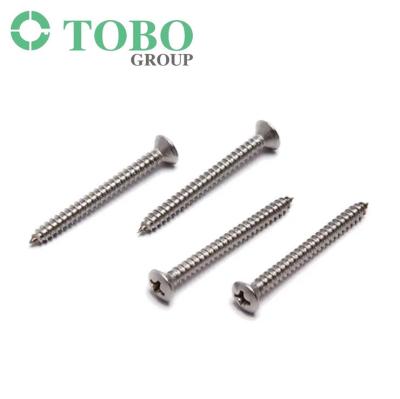China DIN7983 Cross Recessed Raised Countersunk Head Tapping Screws Phillips Self Tapping Screw for sale
