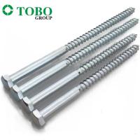 China TOBO Zinc Plated Full Thread Din571 Hexagon Head Wood Screws Bulk Coach Screws for sale