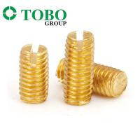 China TOBO M4 M5 M6 Brass Slotted Set Screw With Flat Point Din551 for sale