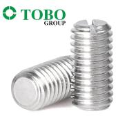 China Stainless steel slotted set screw with slotted flat grub screw GB73 DIN551 for sale