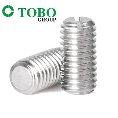 China Stainless steel slotted set screw with slotted flat grub screw GB73 DIN551 for sale