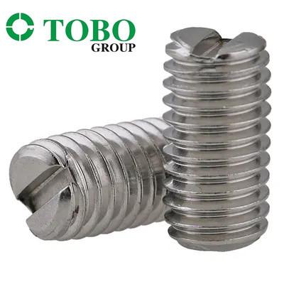 China GB73 din551 Stainless steel DIN551 Slotted Set Screws with Flat Point grub screw M4M5M6 for sale