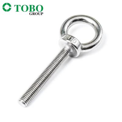 China TOBO Carbon Steel Forged Galvanized Din580 Lifting Eye Bolt SS304 316 for sale