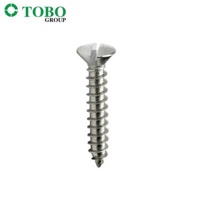 China Fasteners Metal Steel Slotted Oval Raised Countersunk Head Self Tapping Screws DIN7973 for sale