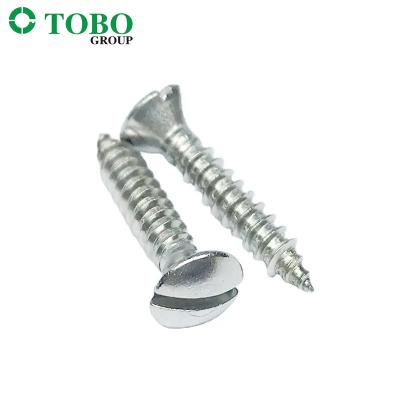 China TOBO DIN7973 Raised Countersunk Oval Head Self Tapping Screws With Slot for sale