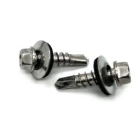 China Hex Washer Head Self Drilling Screw #12-24 UNF Thread Carbon Steel + Zinc Plating Steel Stud Framing Self drilling for sale