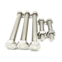 China Hex Head Bolts Monel 400 DIN933 DIN931 M6 M8 M10 Bolts and Nuts Full Threaded Hex Bolts for sale