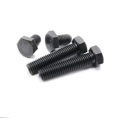 China 35crmo Alloy Steel Hexagon Bolt DIN931 Grade 12.9 M16 Full Thread Bolts Black Galvanized for sale