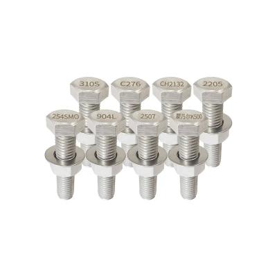 China Super Duplex Stainless Steel 904L Bolt 254SMO Hex Head Bolt And Nut Din933 Full Thread for sale