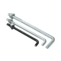 China Stainless Steel J Type Anchor Bolt M10 Plain Finish Corrosion Resistant Foundation Bolt for sale