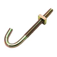 China Stainless Steel J Type Anchor Bolt M10 Plain Finish Corrosion Resistant Foundation Bolt for sale