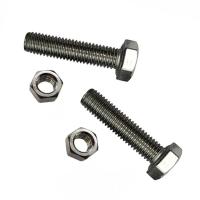 China Stainless Steel Hexagon Flange Bolts Aisi 304 Stainless Grade 8.8 Hex Bolt And Nut Din931 Din933 Hex Boulon Baut Titaniu for sale