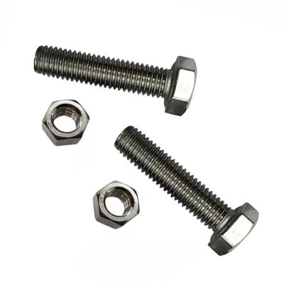 China Stainless Steel Hexagon Flange Bolts Aisi 304 Stainless Grade 8.8 Hex Bolt And Nut Din931 Din933 Hex Boulon Baut Titaniu for sale