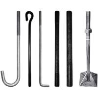 China Galvanized L J 7 Type Bolt Anchor Hook Bolt Steel Foundation Bolts With Nuts M12 100mm for sale