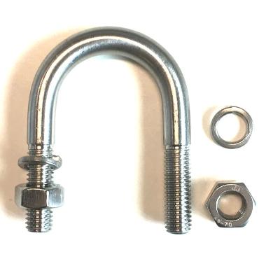 China Stainless Steel U Bolts And Nuts Hot Dip Galvanized Pipe Clamp Square U Type Bolt for sale
