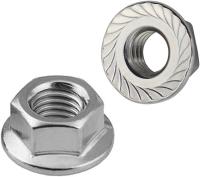 China Hex Serrated Flange Nut M10 Stainless Steel Weld Hexagonal Flange Nuts Bright Polishing for sale