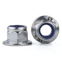 China Hot Sale Insert Lock Nylon Flange Hex Nut M10 2205 2507 Stainless Steel Serrated Nuts for sale