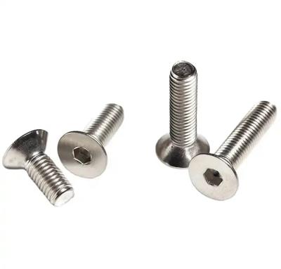 China Steel Countersunk Head Bolt 1.0mm Thread Pitch Hex Socket Drive 37mm Length 25mm Shank 12mm Thread for sale