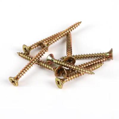China DIN7505 Standard Wood Screws with Flat Head and Zinc Plated Polished Surface Treatment for sale