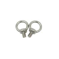 China DIN 580 Passivated Stainless Steel Shouldered Eye Bolt A4-80 with Lock Nut Bright Silver Marine Grade Lifting Hardware for sale