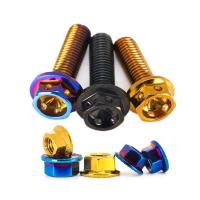 China DIN6921 M12 Gr5 Titanium Alloy Bolts Anodized Hex head Flange Bolt With Full Thread for sale