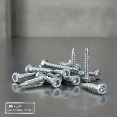 China Right Hand Thread Direction Self Drilling Metal Screws with DIN7504 Point Type and HEX Head for Construction for sale