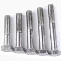 China DIN931 Stainless Hex Head Bolts SS304/SS316 NPT Thread 120mm Length High Strength for sale