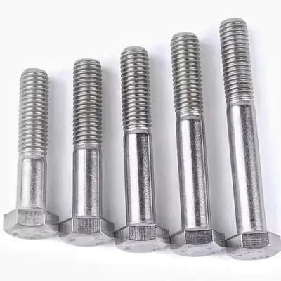 China DIN931 Stainless Hex Head Bolts SS304/SS316 NPT Thread 120mm Length High Strength for sale