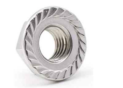 China ROHS Hex Head Nuts M6 SGS Hexagon Nut With Flange Silver Tone for sale