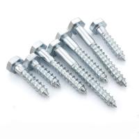 China DIN571 Wood Screw Wooden Screw Zinc Plated Carbon Steel Hex Head M6 M8 M10 M12 Bulk Packing for sale
