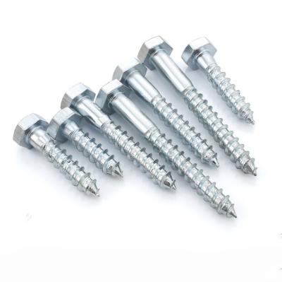 China DIN571 Wood Screw Wooden Screw Zinc Plated Carbon Steel Hex Head M6 M8 M10 M12 Bulk Packing for sale