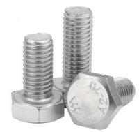 China DIN 933 Passivated Stainless Steel Hex Head Bolt A2-70 Bright Silver Full Thread Marine Grade Bolt for sale