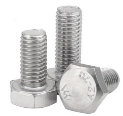 China DIN 933 Passivated Stainless Steel Hex Head Bolt A2-70 Bright Silver Full Thread Marine Grade Bolt for sale